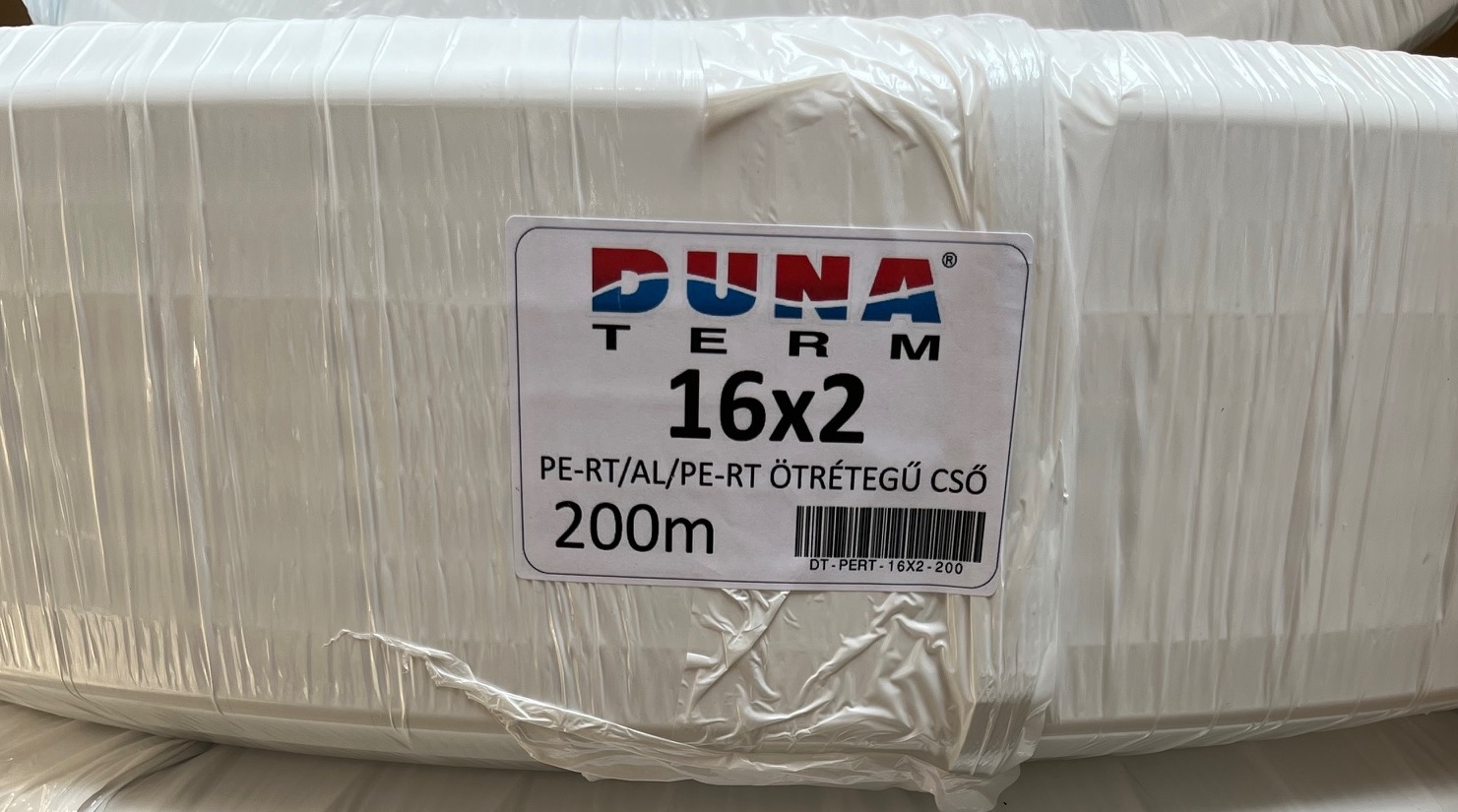 Dunaterm Pert 16x2 Ötrétegű cső 200 Fm/tekercs fehér (PERT-16X2-200) - Kazán ABC